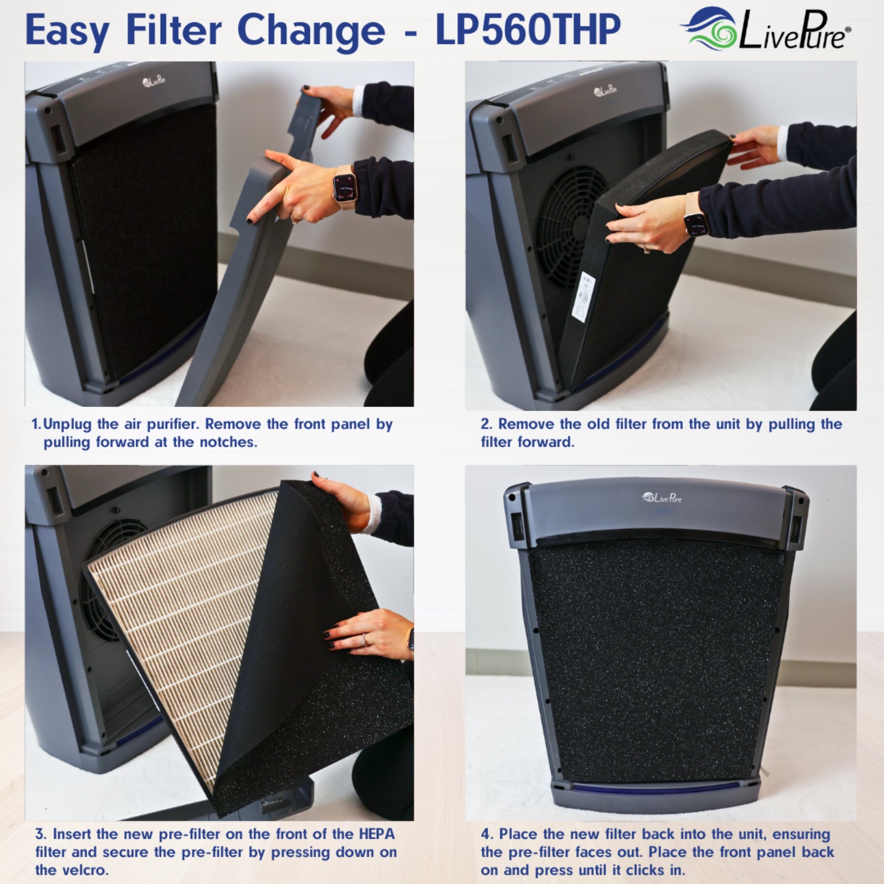 Bali Series Multi-Room True HEPA Air Purifier with Air Quality Sensing ...